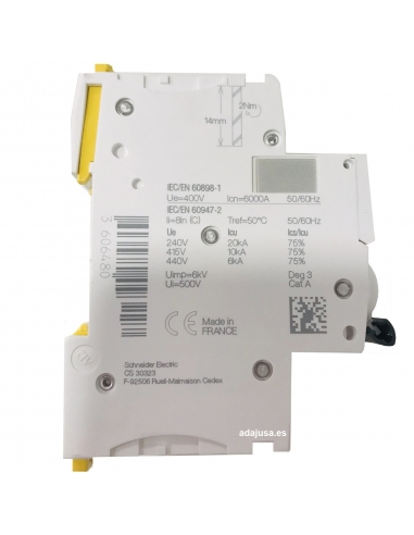 Magnetothermic 2 poles 40A acti 9 IC60N C Schneider A9F74240 ADAJUSA