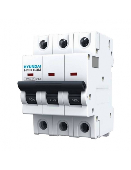 MCB circuit breaker 3 Pole 10kA Hyundai HGD100S-3P100C 100A 3P C100A | ADAJUSA
