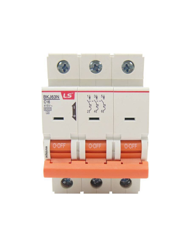 MCB circuit breaker switch 3 poles 63A curve C BKN 3P C63A | ADAJUSA