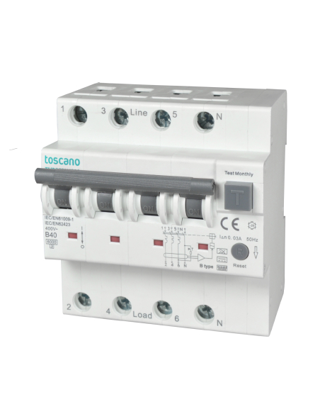 Toscano 3P+N 63A 30mA Class B Earth Leak MCB circuit breaker | ADAJUSA ...