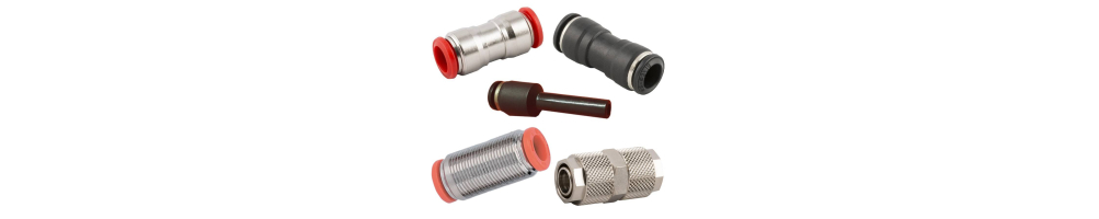 Intermediate straight fittings plastic pneumatic tube joints metal work ...