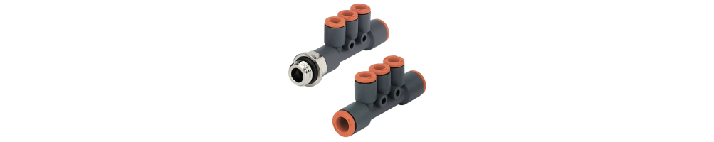 Distributors with fittings for pneumatic installations | ADAJUSA